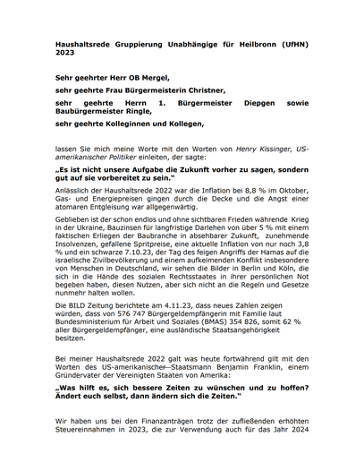 Unabhängige für Heilbronn - Unabhängige für Heilbronn