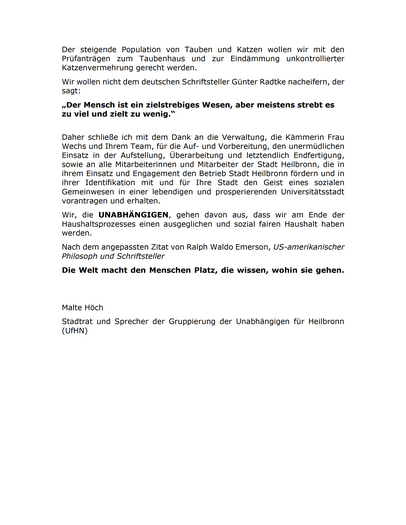 Unabhängige für Heilbronn - Unabhängige für Heilbronn